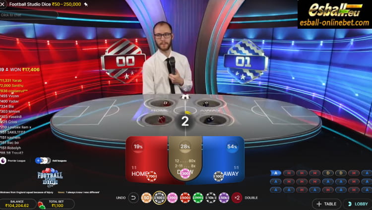 Football Studio Dice Evolution, Football Studio Dice Online Casino ...